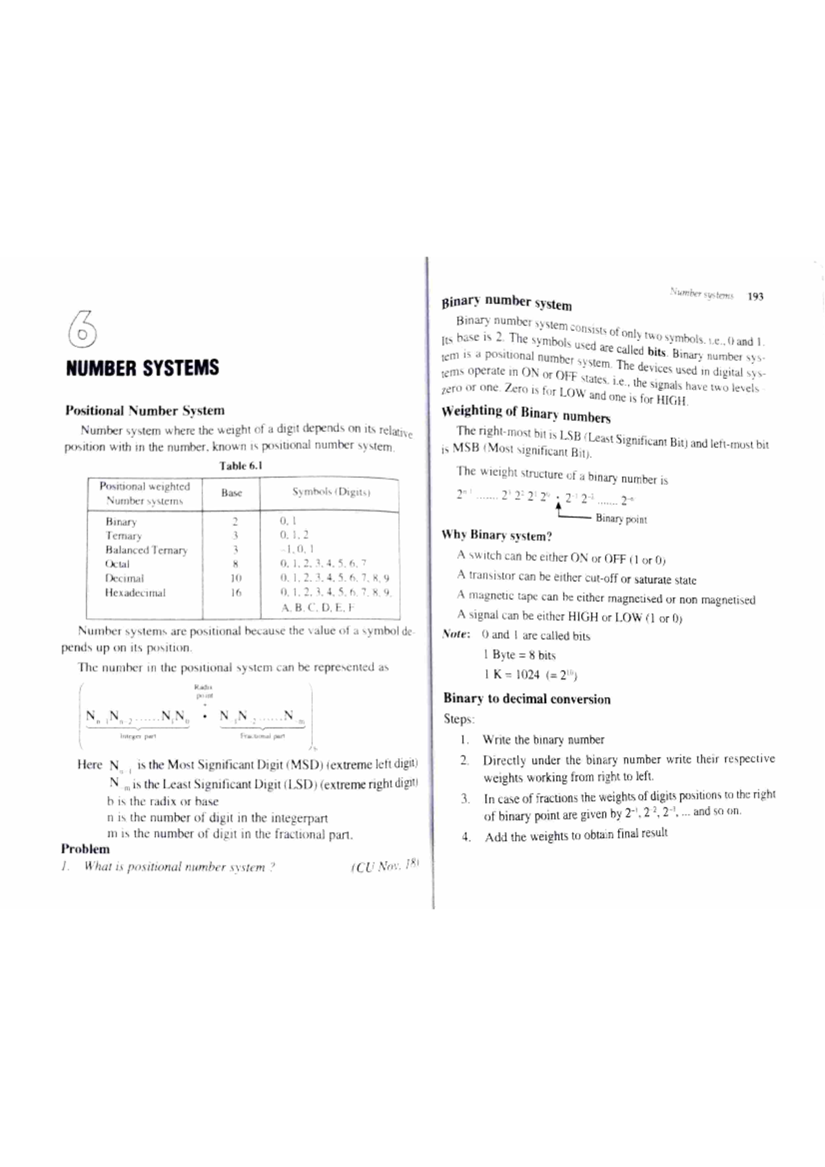 5th sem Electronics M6 Number Systems - Bsc physics - Studocu