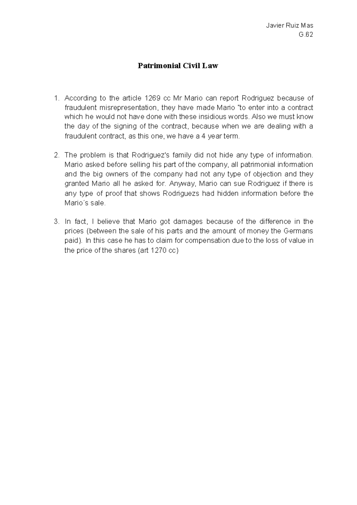 Case 4c patrimonial law fdxg gfx dgx fxd - Instituciones básicas de ...