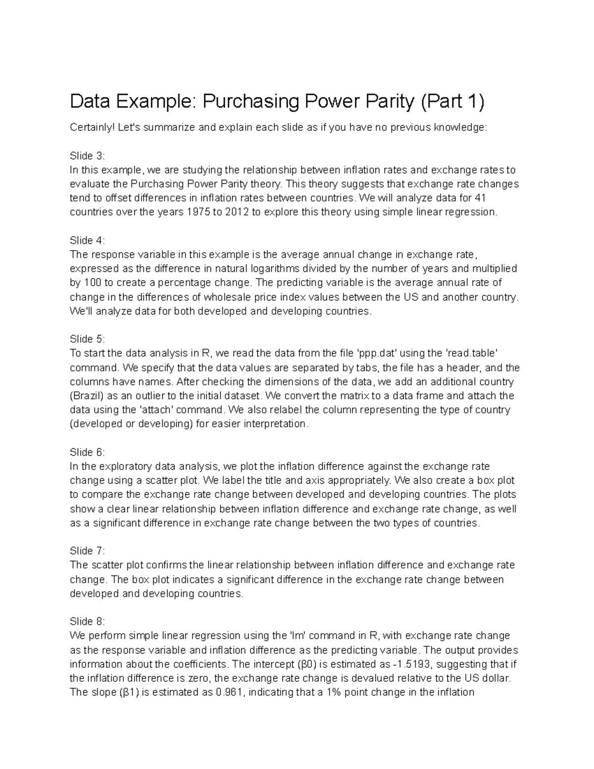 Module 1 Data Example - Data Example: Purchasing Power Parity (Part 1 ...