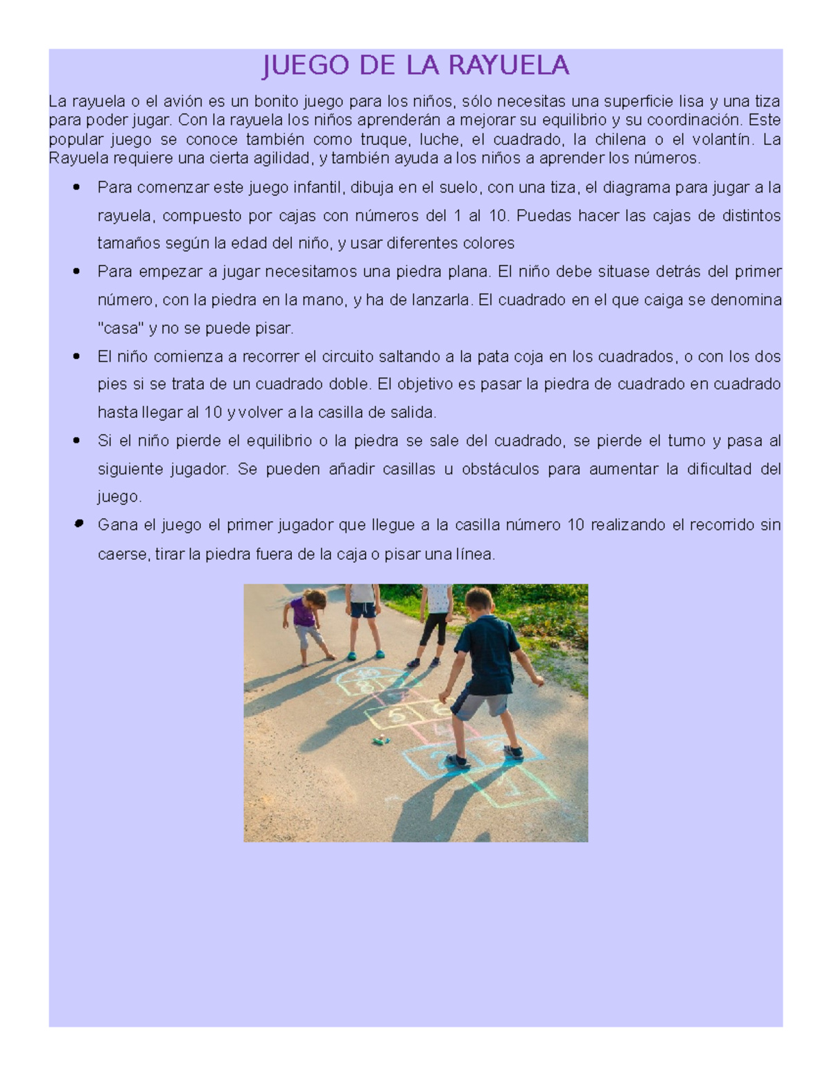 Juegos Tradicionales - ninguna - JUEGO DE LA RAYUELA La rayuela o el ...