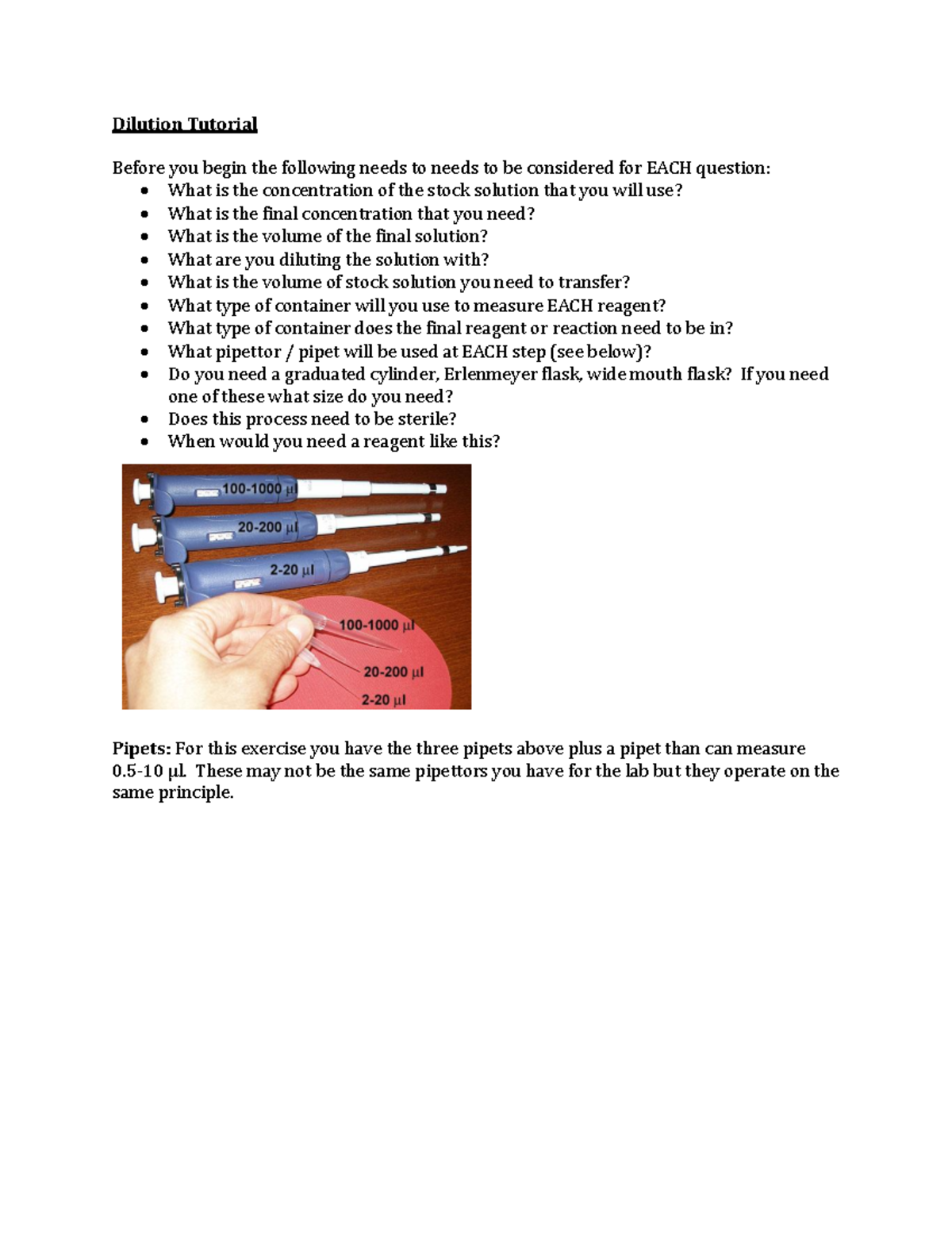 Dilutions+tutorial+corrected+with+solutions - Dilution Tutorial Before you begin the following ...