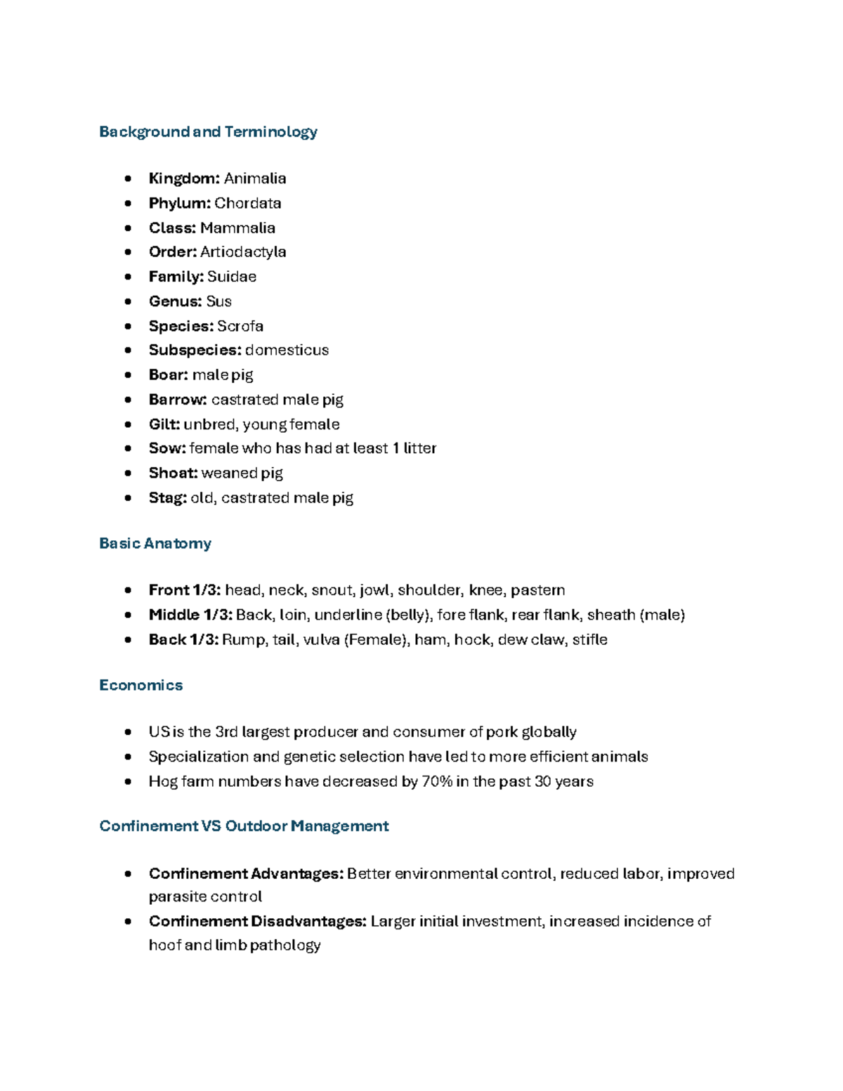 Swine Basics - An introduction to pigs - Background and Terminology ...