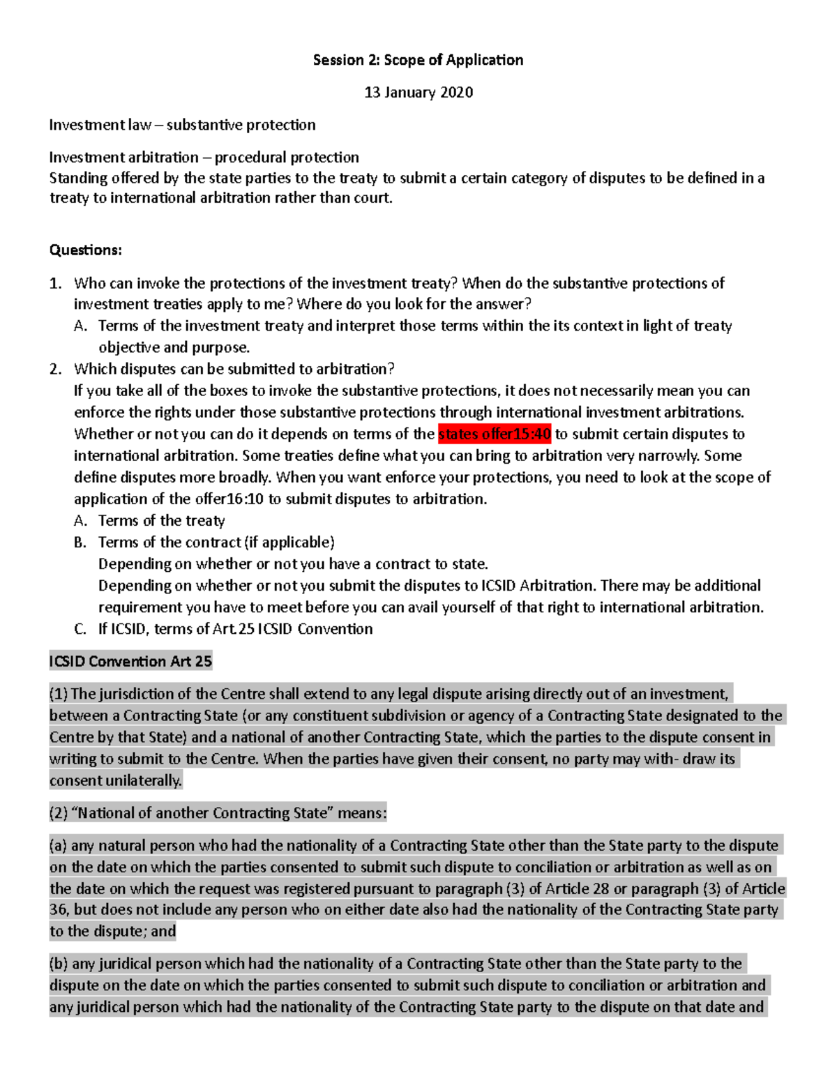 Scope of Application - Lecture notes 3-4 - Session 2: Scope of ...