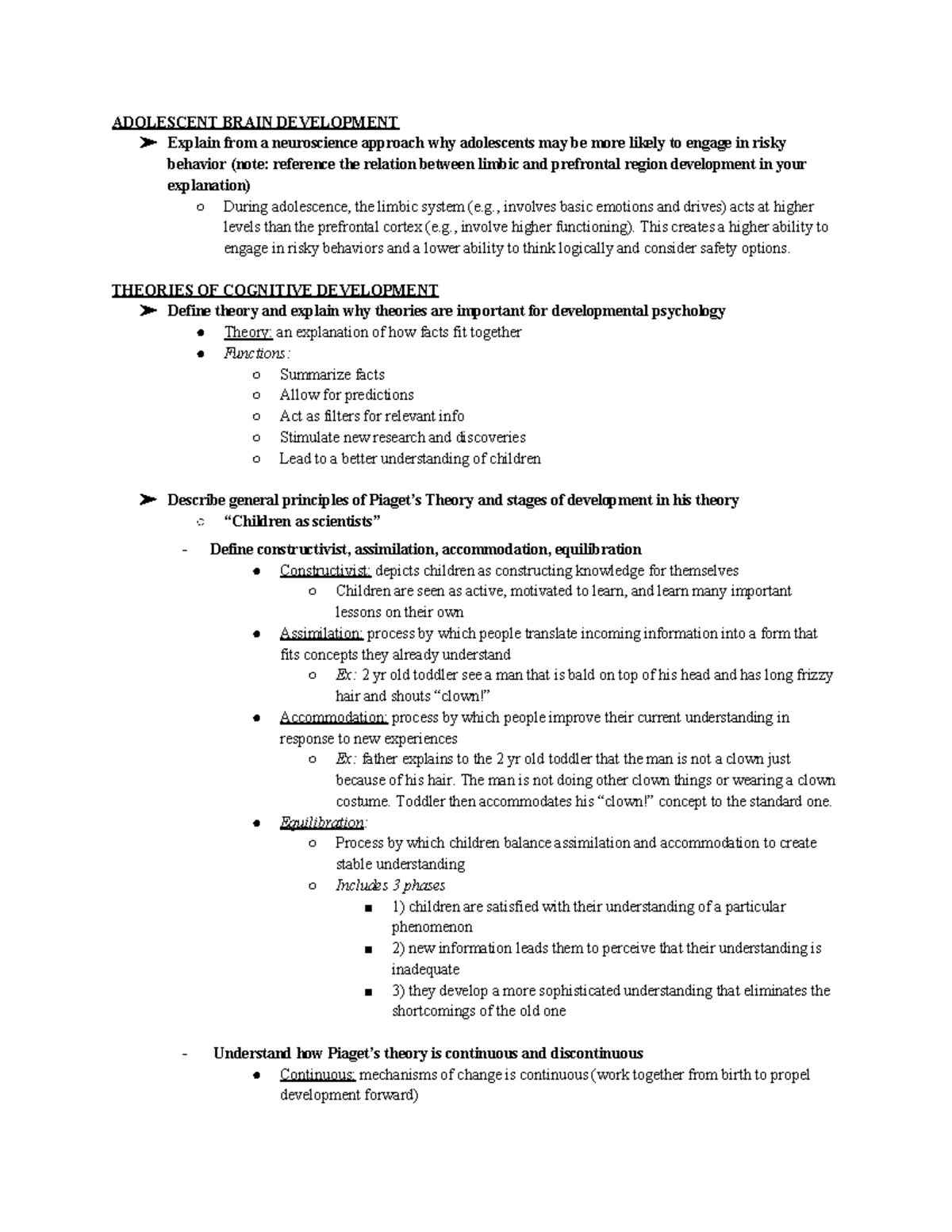 PSYC355 Exam 2 Summary Developmental Psychology ADOLESCENT BRAIN psyc355-exam-2-summary-developmental-psychology-adolescent-brain
