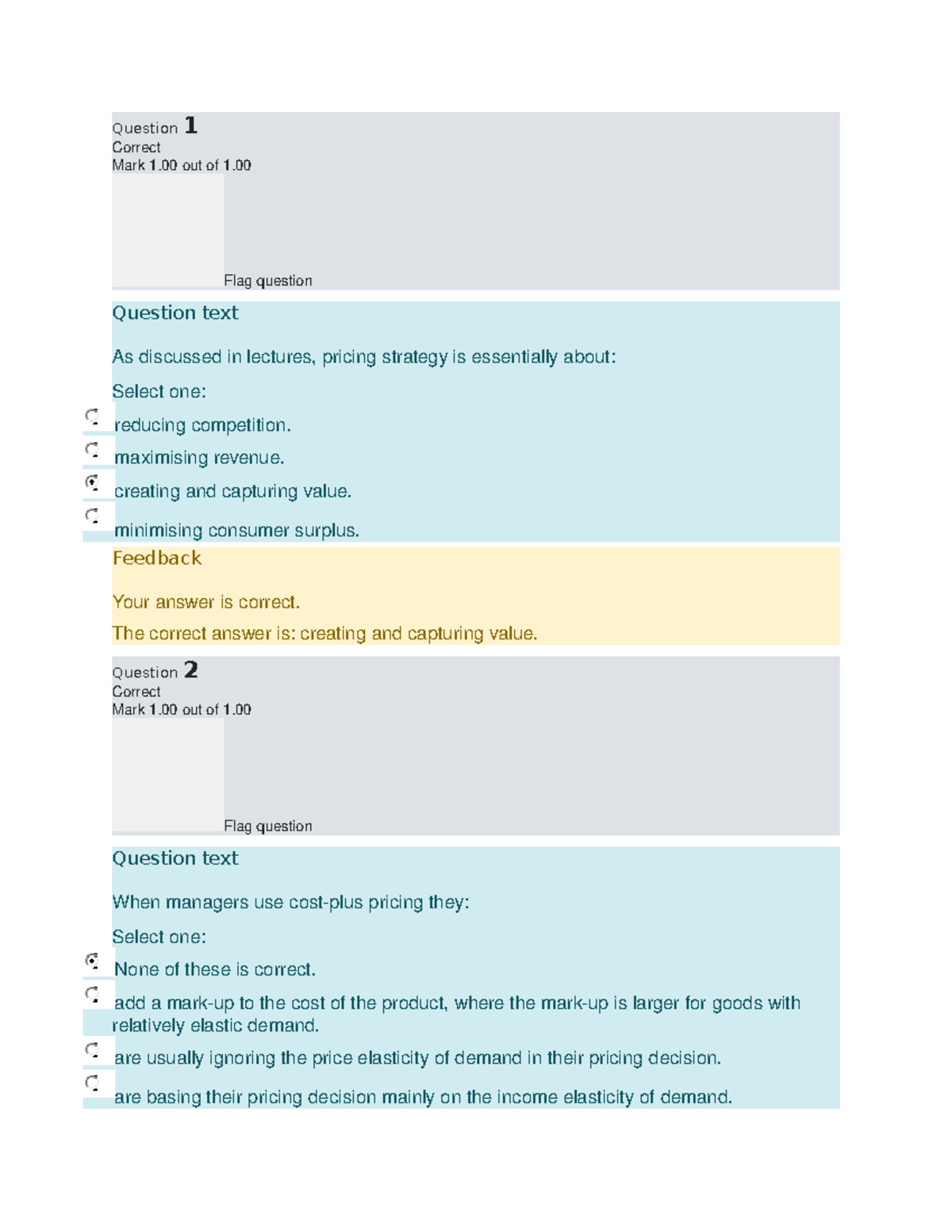 ECONS101 Online Test 6 - Question 1 Correct Mark 1 out of 1. Flag ...