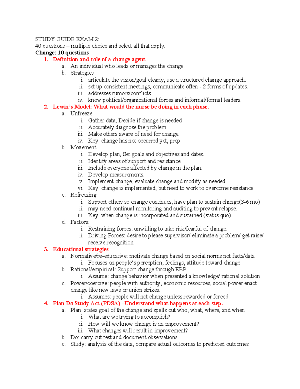 Studt - sds - STUDY GUIDE EXAM 2: 40 questions – multiple choice and ...