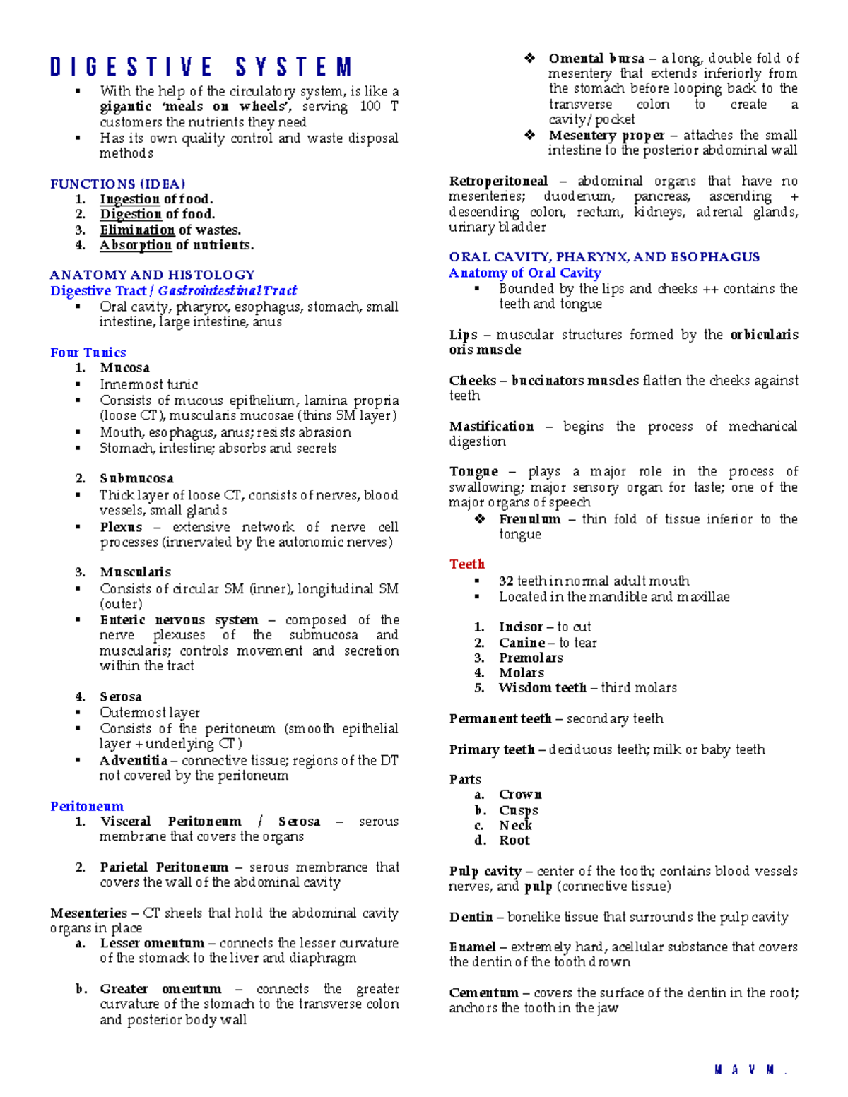 16-Digestive-System - Lecture notes 5 - Medical Technologist - Studocu