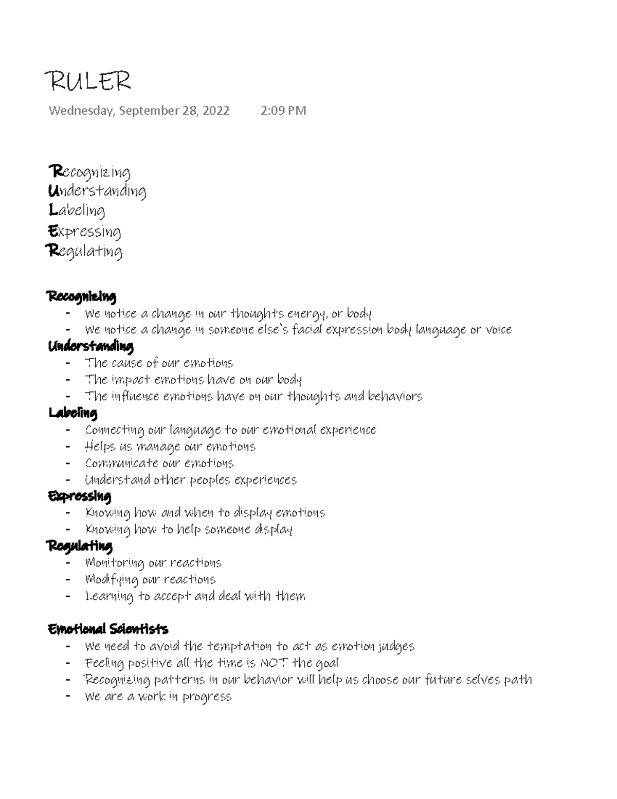 Ruler - Recognizing Understanding Labeling Expressing Regulating ...