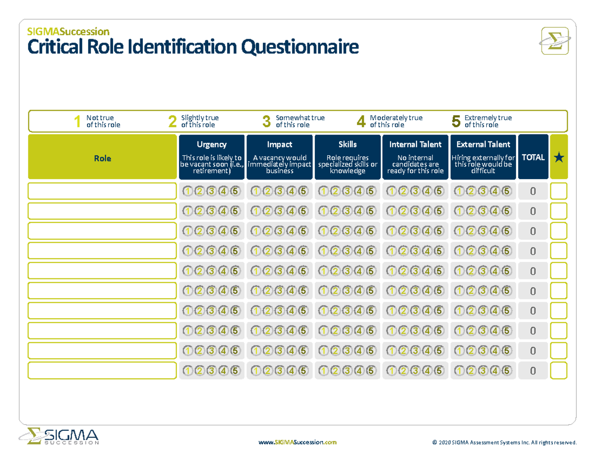 1.- Critical Role Identification Questionnaire Fillable ...