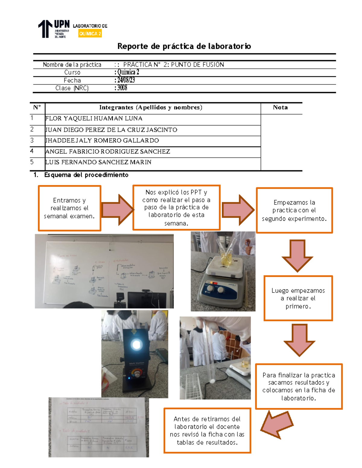 Reporte DE Laboratorio 2 - Grupo 4 - Reporte de pr·ctica de laboratorio Nombre de la pr·ctica ...