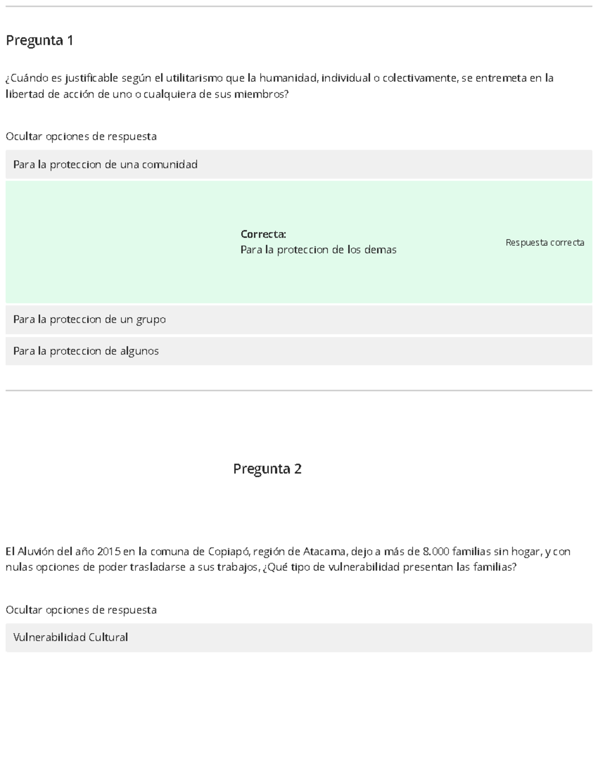 Probreza y exclusion social prueba N1 - Ocultar opciones de respuesta Ocultar opciones de ...