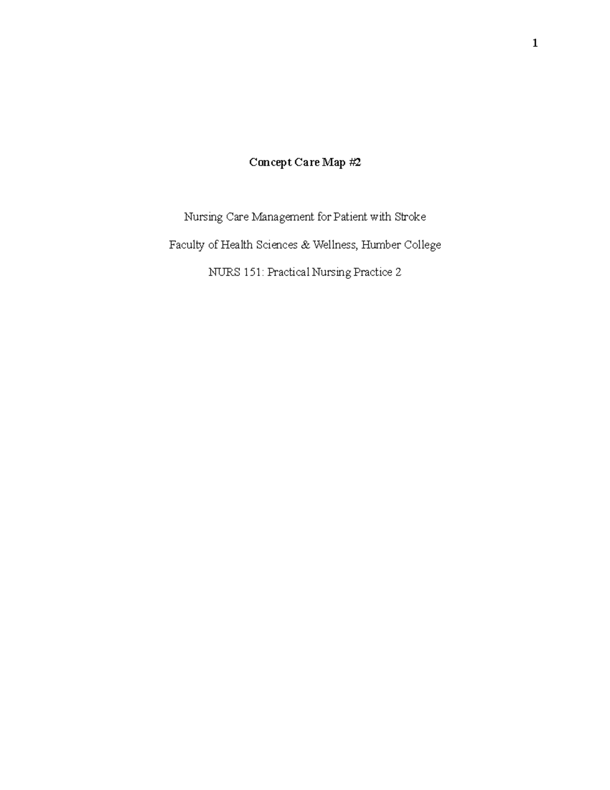 Ccm 2 nurs 151 - this concept care map - Concept Care Map # Nursing ...