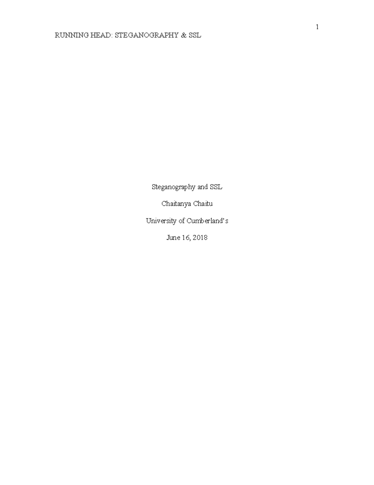 Assignment 2 Steganography SSL - RUNNING HEAD: STEGANOGRAPHY & SSL Steganography and SSL - Studocu