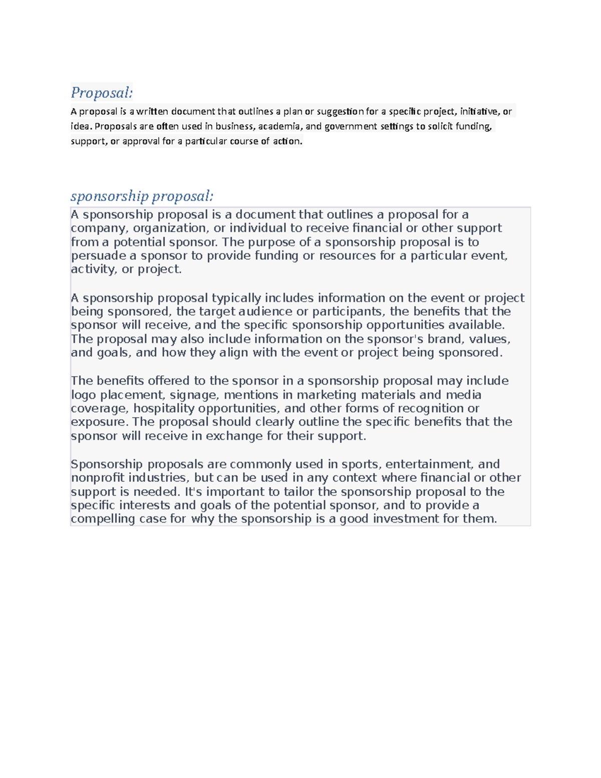 Wok DJL - no any - Proposal: A proposal is a written document that ...