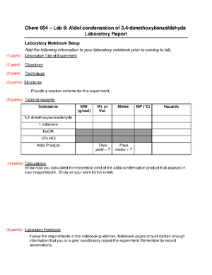 Lab 4 – Friedel-Crafts Alkylation of p-Dimethoxybenzene Full Lab Rep - Organic Chemistry Lab 654 ...