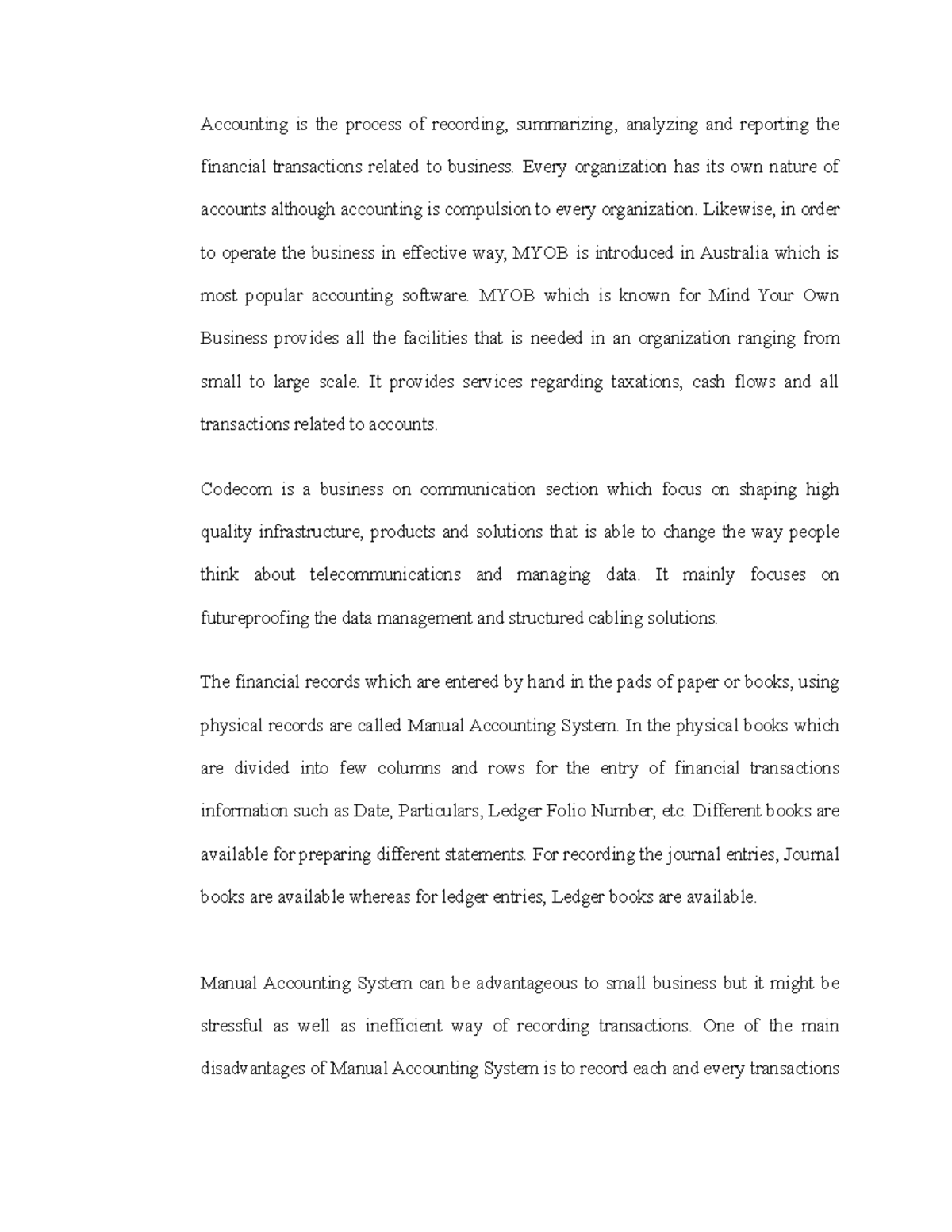 MYOB-Suresh Basnet - accounts - Accounting is the process of recording ...