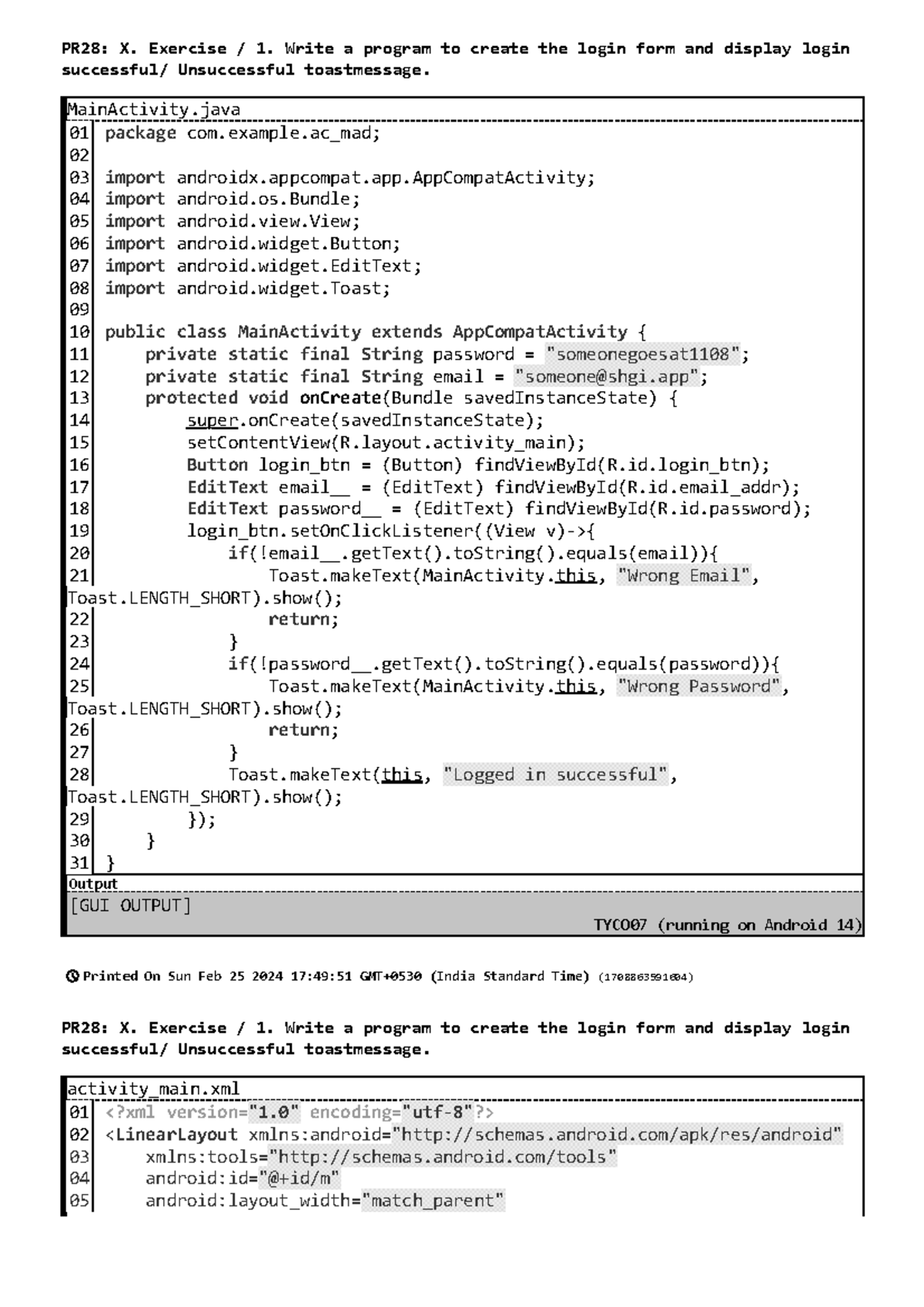 PR27 - code - PR28: X. Exercise / 1. Write a program to create the ...