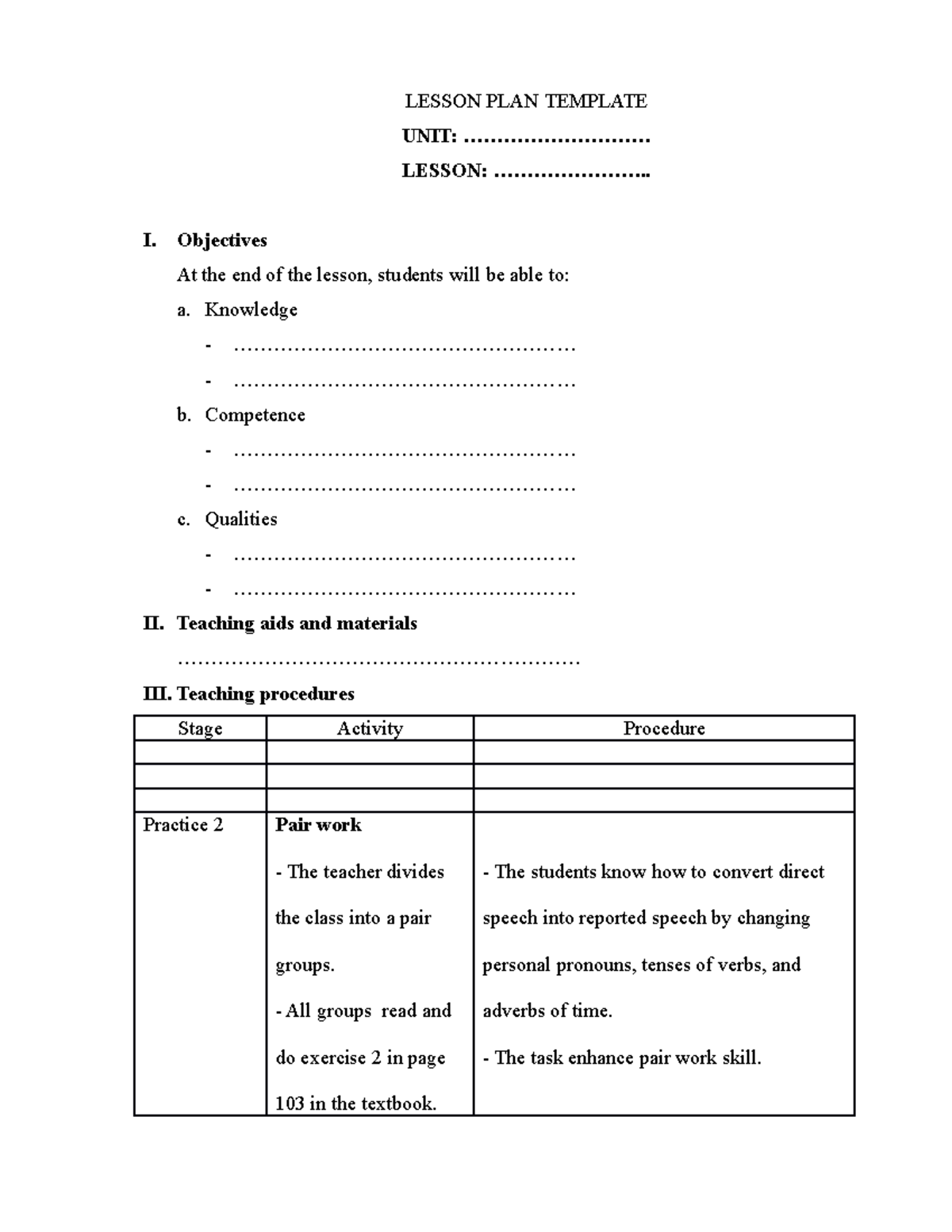 Lesson-plan-template - LESSON PLAN TEMPLATE UNIT ...