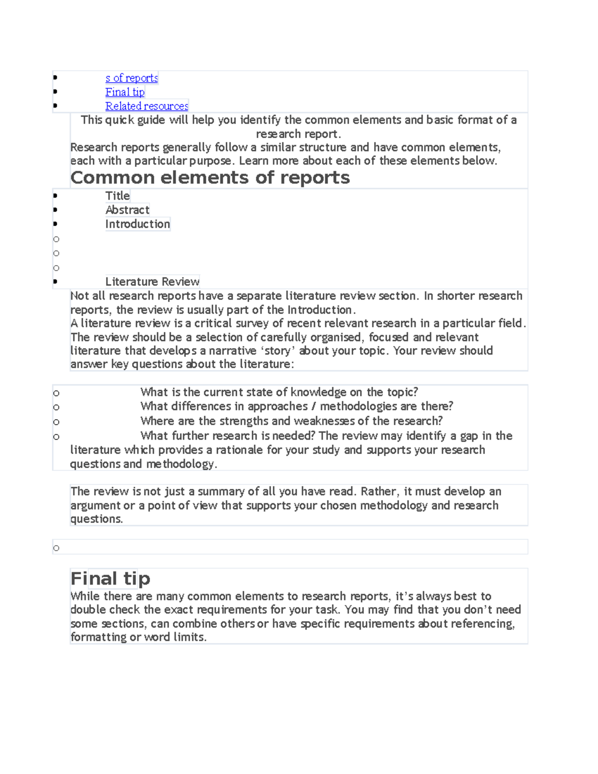 S of reports 071200 - Lecture notes - s of reports Final tip Related ...