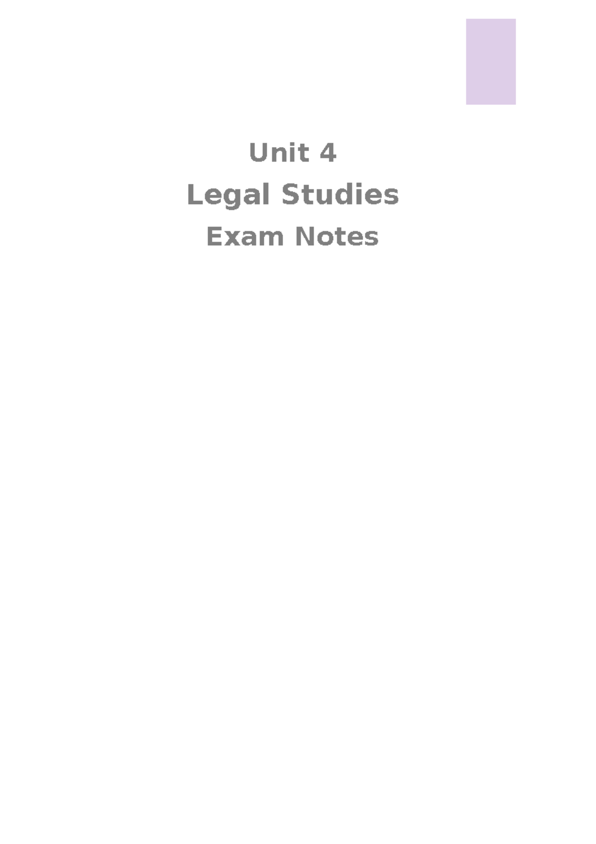 Legal Exam Notes Unit 4 - goof noters - Unit 4 Legal Studies Exam Notes ...