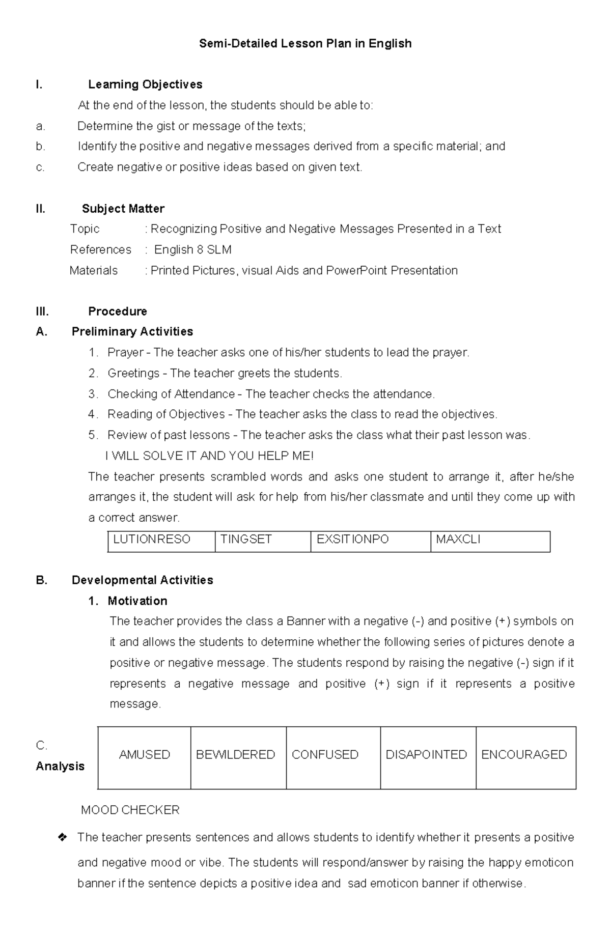 Lesson PLAN FOR Final - 5tyntsyn - Semi-Detailed Lesson Plan in English ...