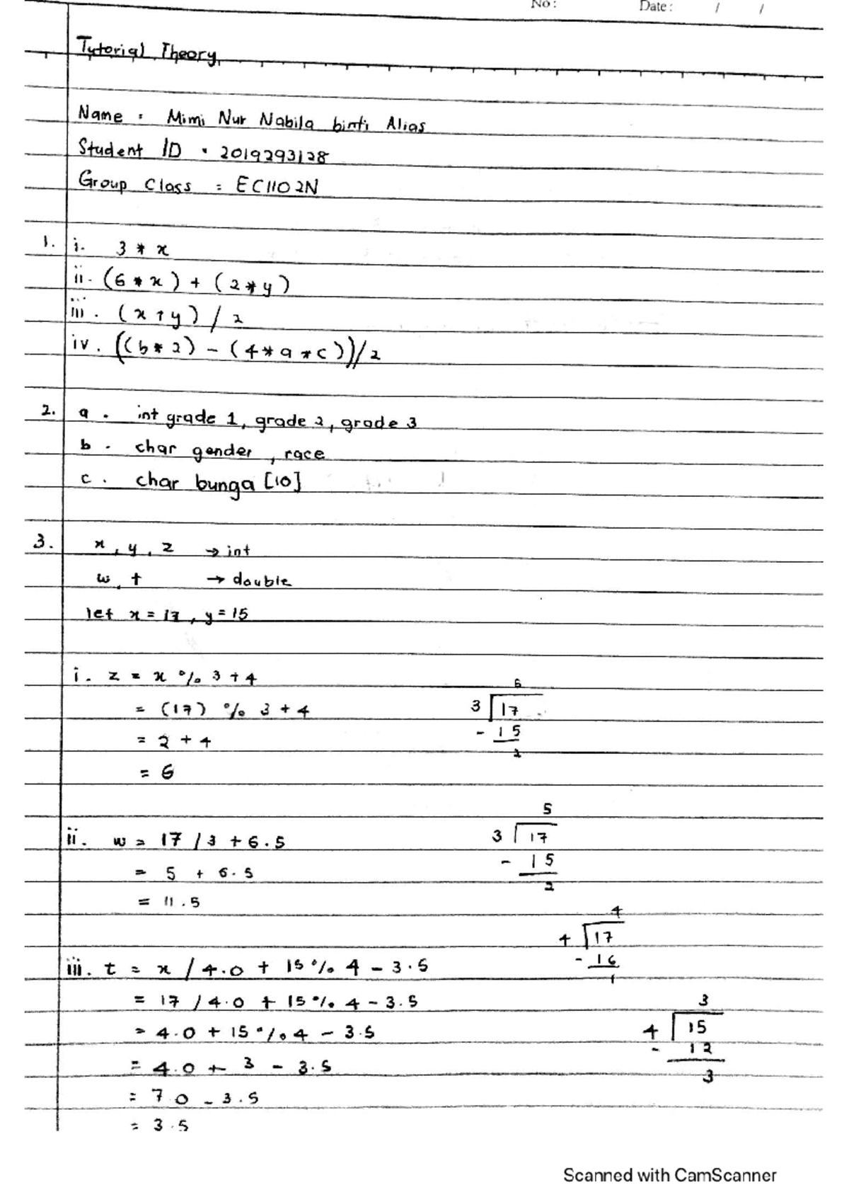 Tutorial - No: Date: Tytorial Theory Name : Mimi Nur Nabila binti Alias ... Tutorial - No: Date: Tytorial Theory Name : Mimi Nur Nabila binti Alias ...