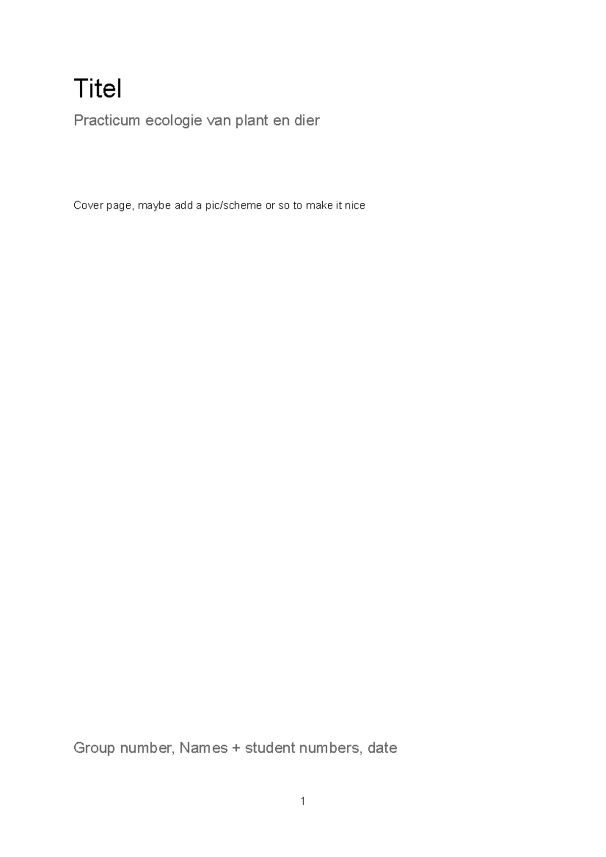 Project Draft Report - Template voor verslag - Titel Practicum ecologie ...