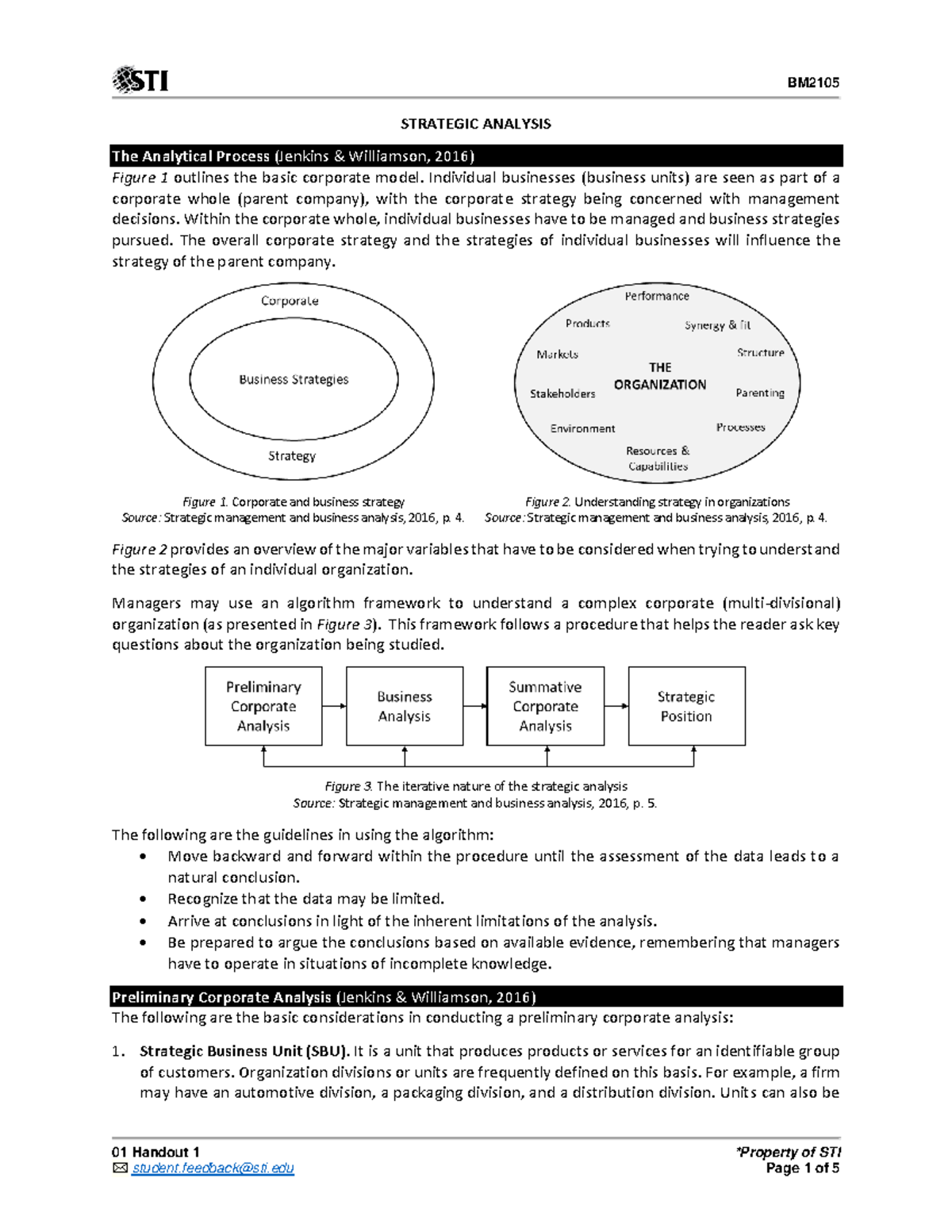 01 Handout 1(15) - Coursework - 01 Handout 1 *Property of STI STRATEGIC ANALYSIS The Analytical ...