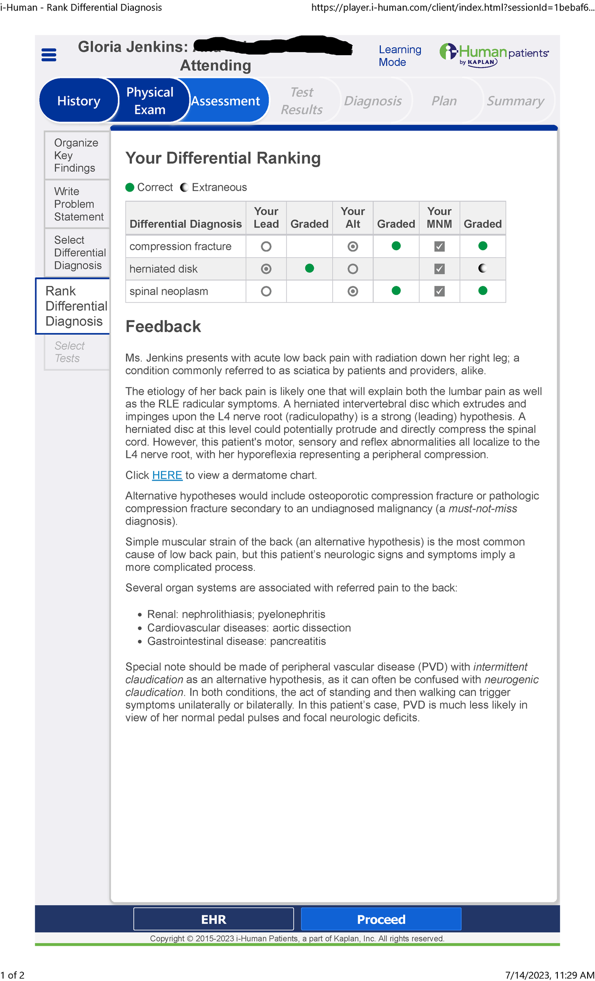 I-Human Gloria Jenkins- Rank Differential Diagnosis - Gloria Jenkins ...