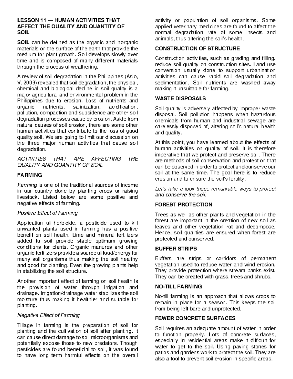 G11 Earth Science Lesson 11 LESSON 11 HUMAN ACTIVITIES THAT AFFECT g11-earth-science-lesson-11-lesson-11-human-activities-that-affect