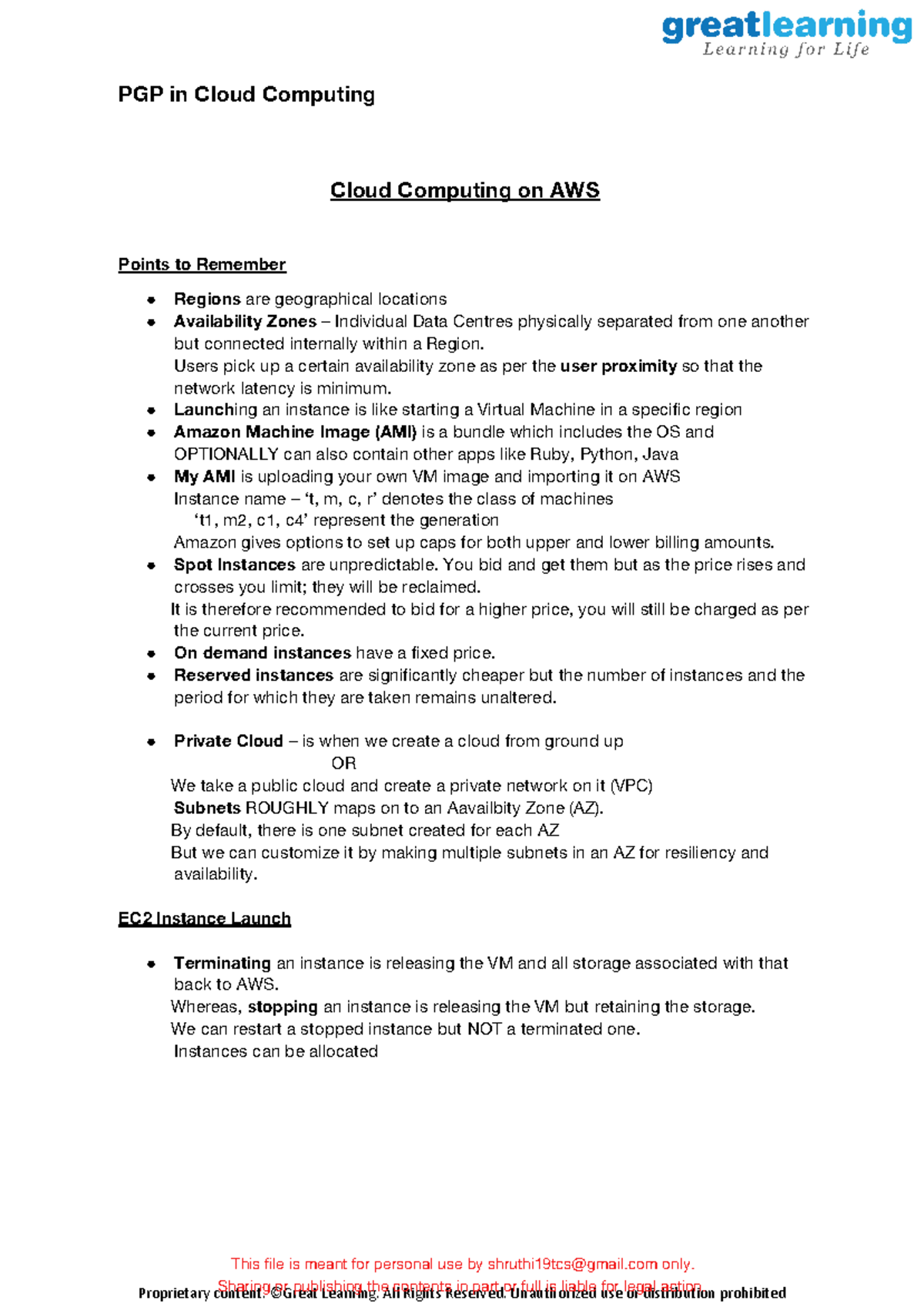 Cloud+Computing+on+AWS - Cloud Computing on AWS Points to Remember ...