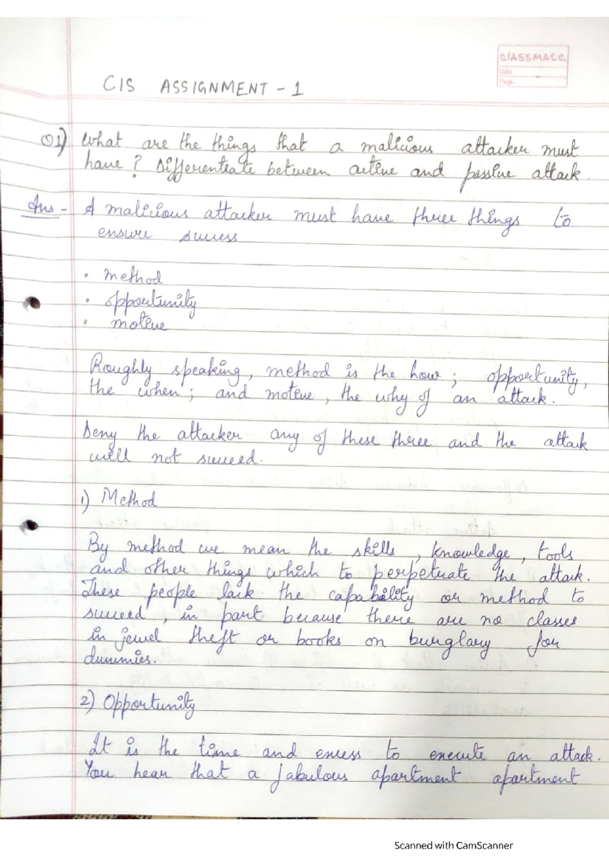 CIS assignment - Comuter engineering - Studocu