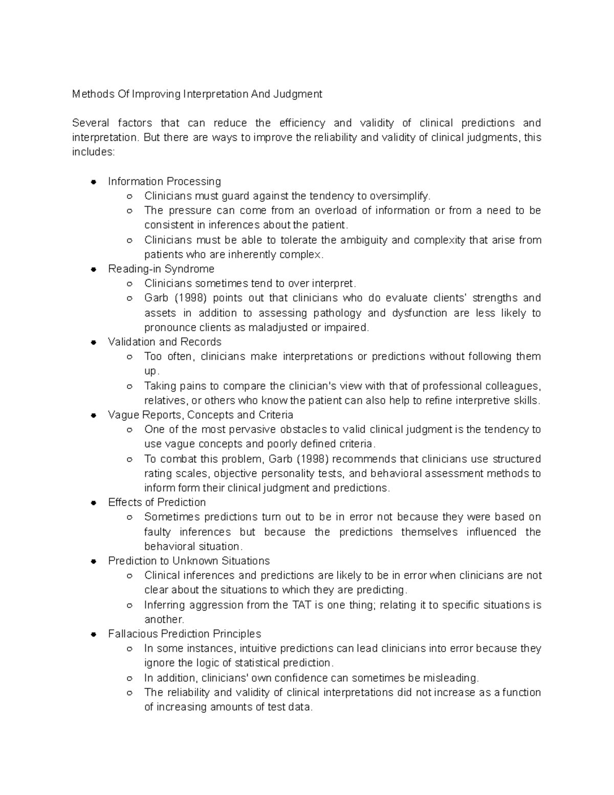 Clinical Judgment - Methods Of Improving Interpretation And Judgment ...