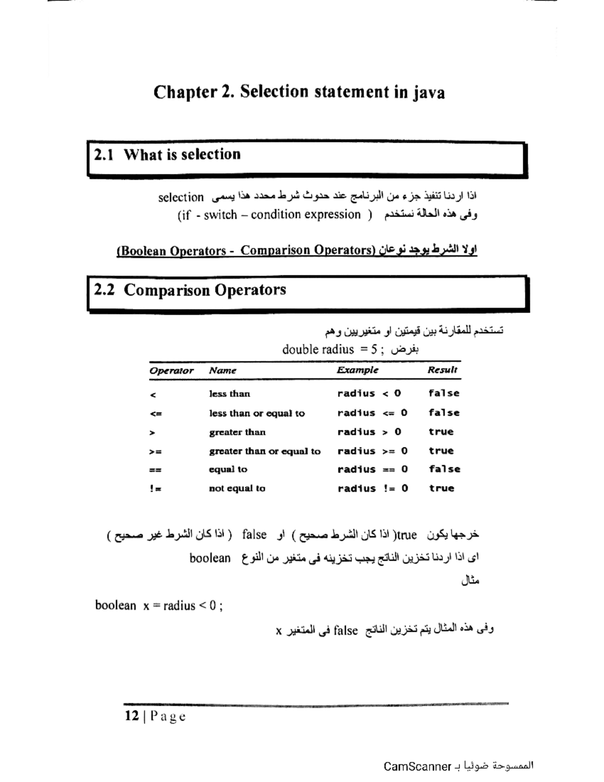 Chapter 2 selection statment in java - Programming Languages - Studocu