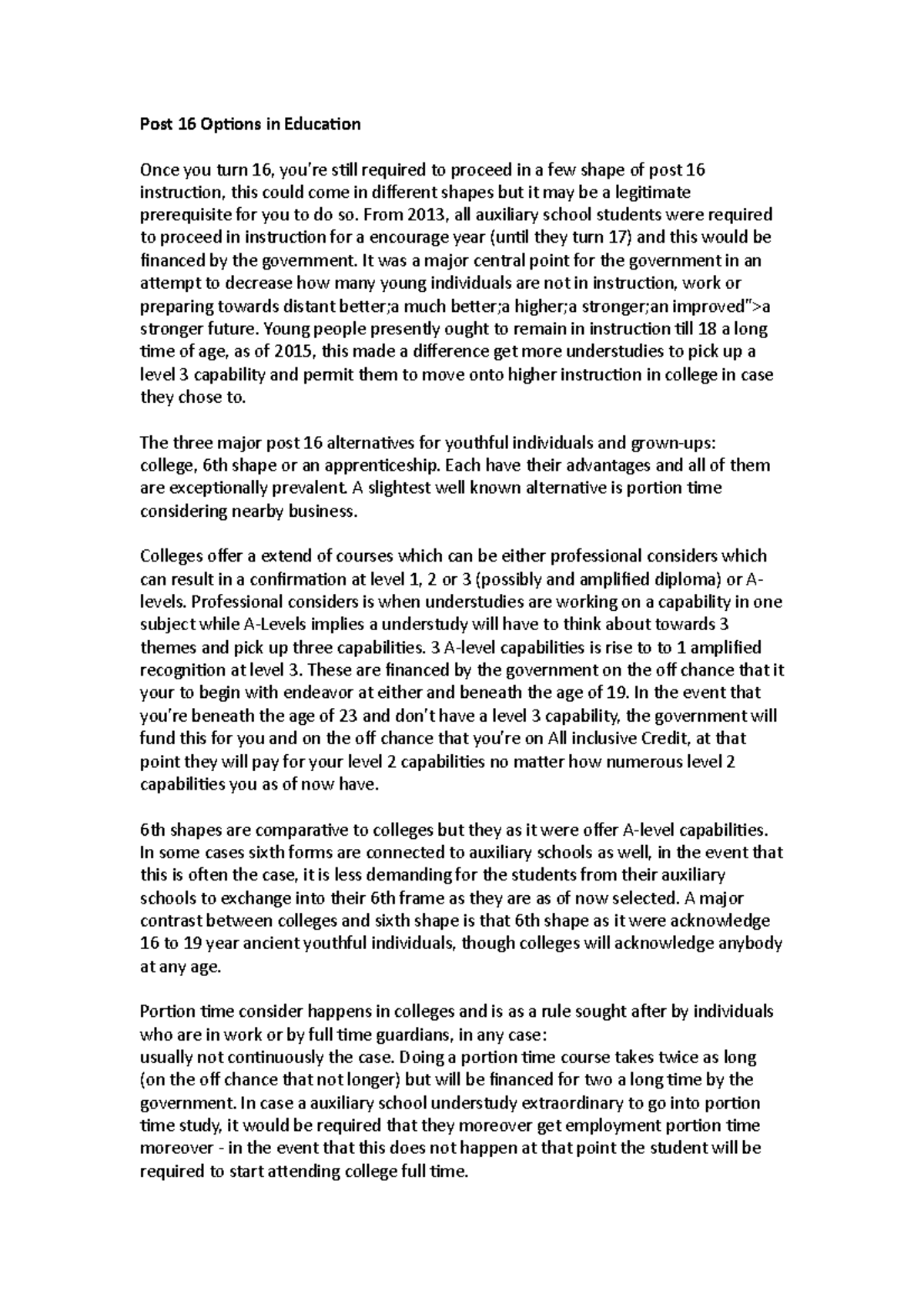 Post 16 Options in Education - Post 16 Options in Education Once you ...