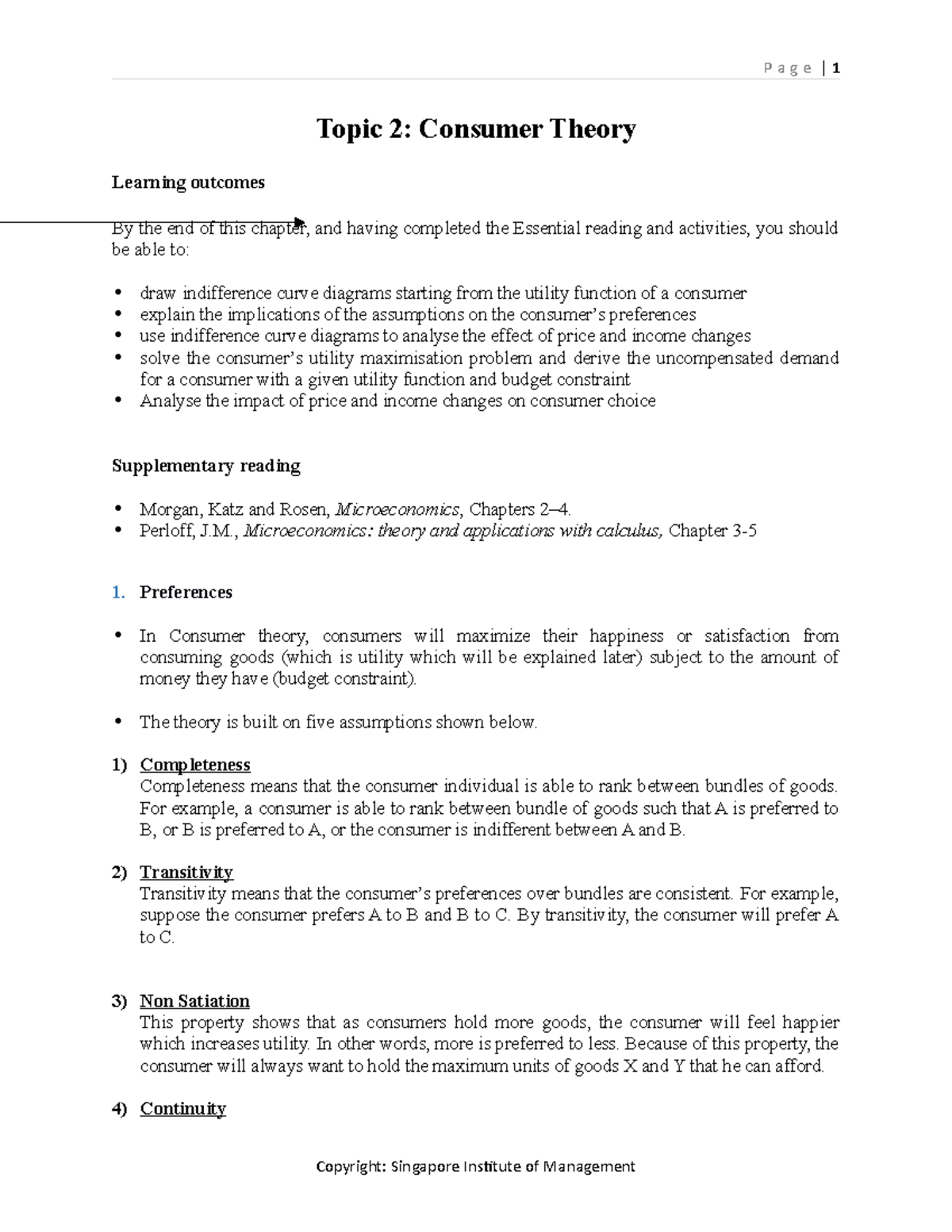 Topic+2+Consumer+Theory - Topic 2: Consumer Theory Learning outcomes By ...