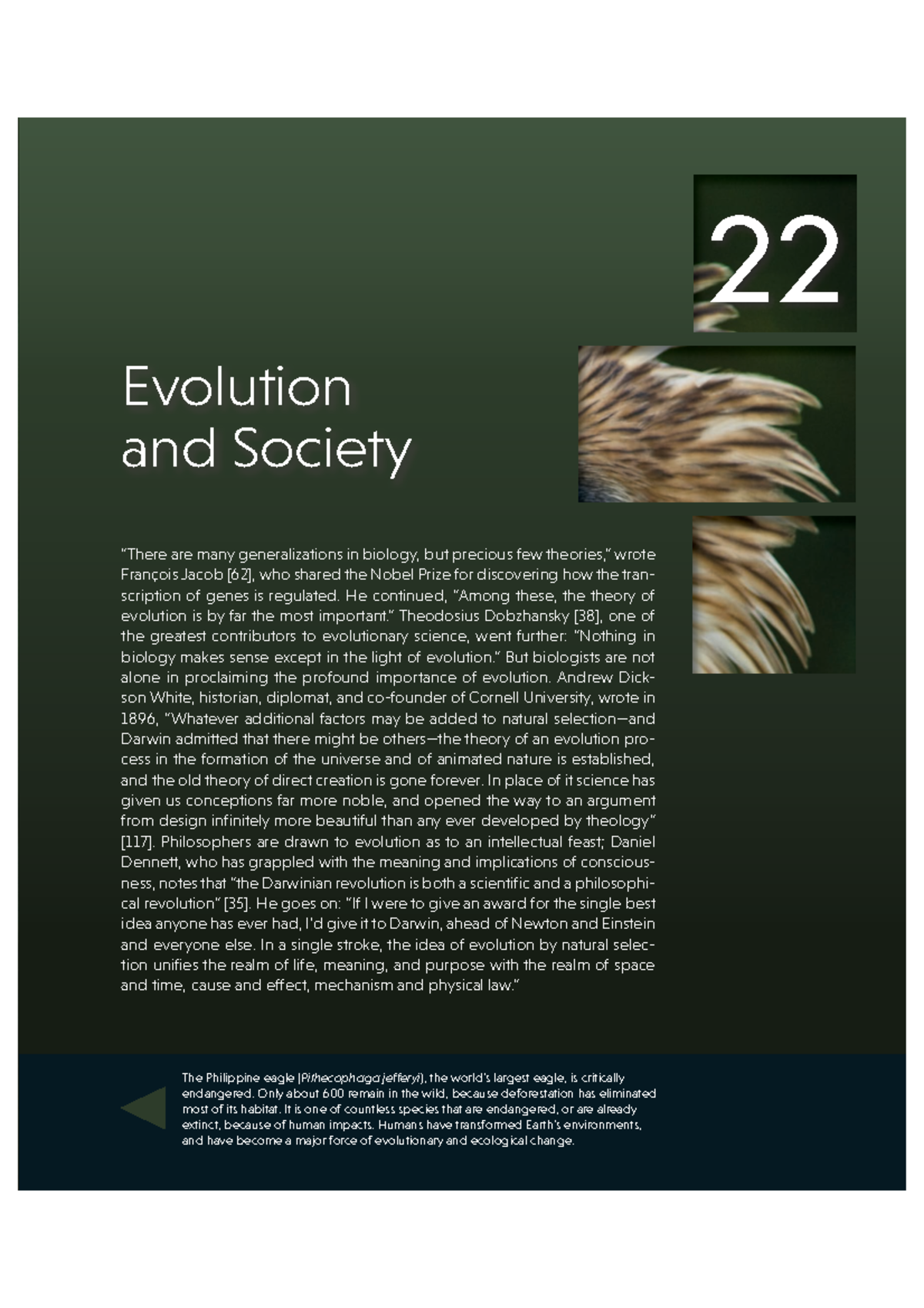 Futuyma + Kirkpatrick Ch22 - “There are many generalizations in biology ...