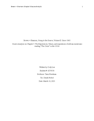 B+S Chapter 2 Source Analysis Table - Chapter 2 Picturing a Western ...
