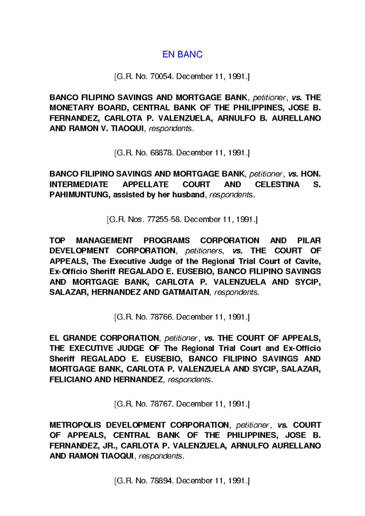 Banco Filipino Savings and Mortgage Bank v. Monetary Board - EN BANC [G ...