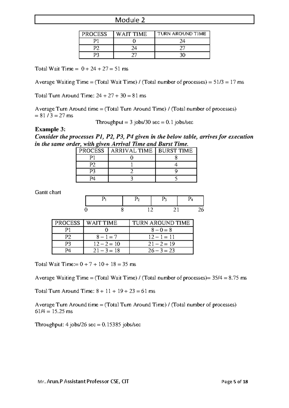 CPU-Scheduling-and-Algorithm- notes-5-9 - PROCESS WAIT TIME TURN AROUND ...