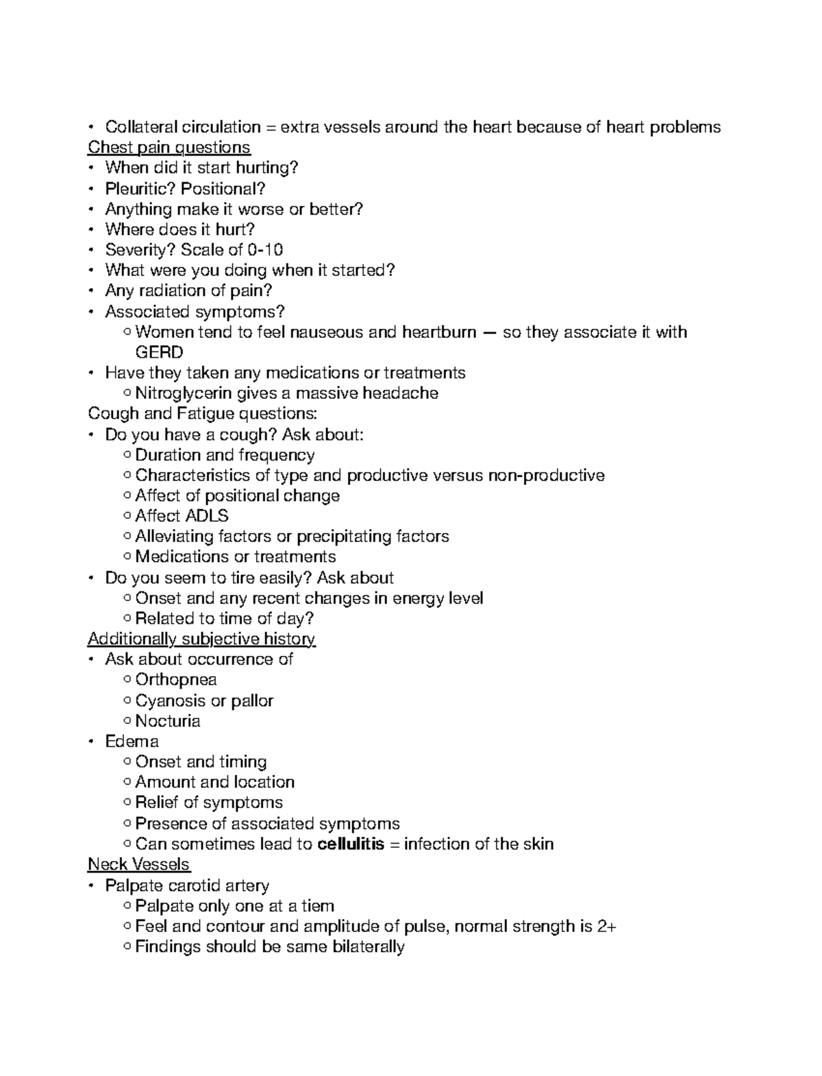 Week 9 Class Notes Nov 1, 2021 - Collateral circulation = extra vessels ...