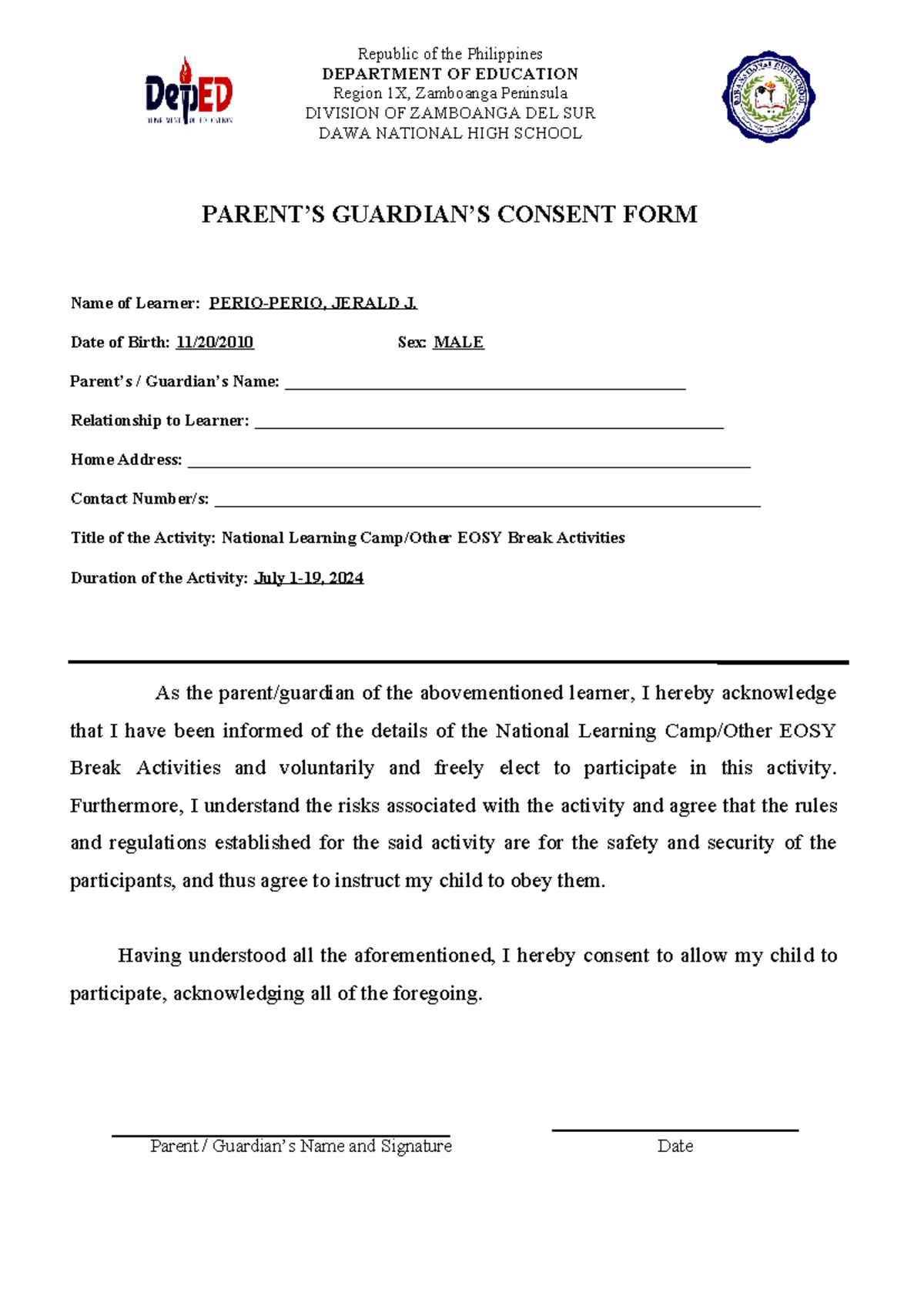 Consent-Form-English-1 082235 - DEPARTMENT OF EDUCATION Region 1X ...