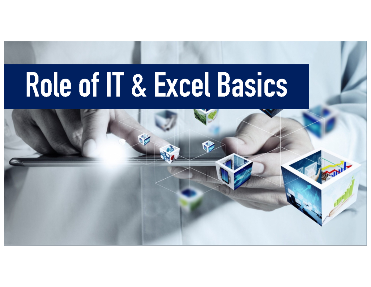 01 - Role of IT and Excel Basics - Role of IT & Excel Basics ROLE OF ...