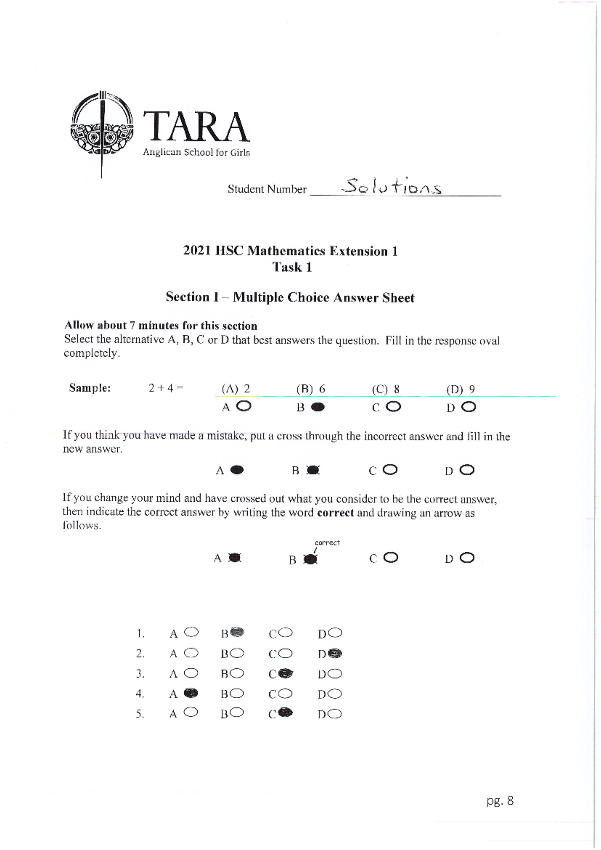 Y21 mat ext1 t1 solns - Solutions - MATH 48 - Studocu