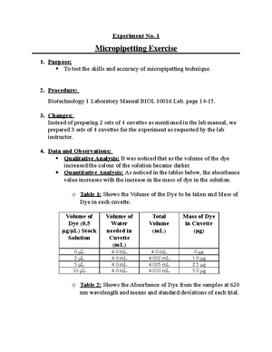 Lab Report Experiment 2 - Experiment No. 2 Agarose Gel DNA Quantitation ...