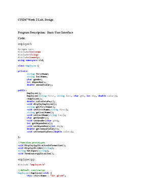 CIS170C W2 Lab Instructions - CIS170C-Week 2 Lab Instructions Lab 2 of 7: Decisions and ...