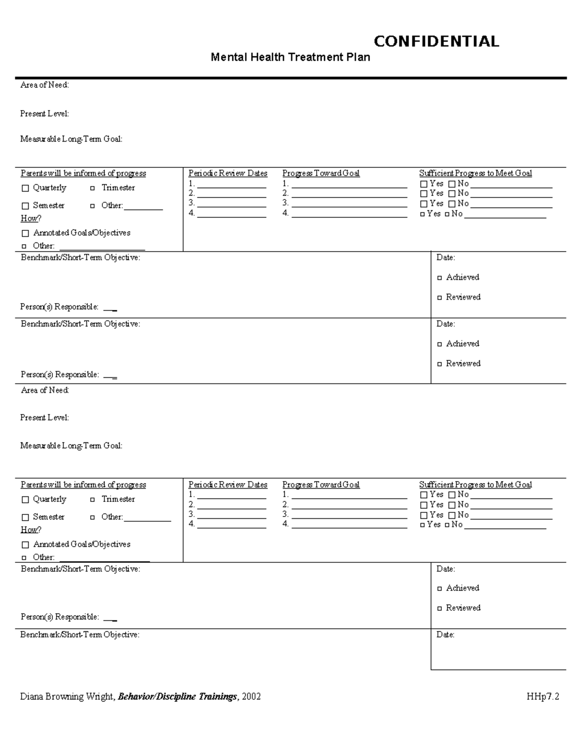Treatment-Plan-Template - CONFIDENTIAL Mental Health Treatment Plan ...