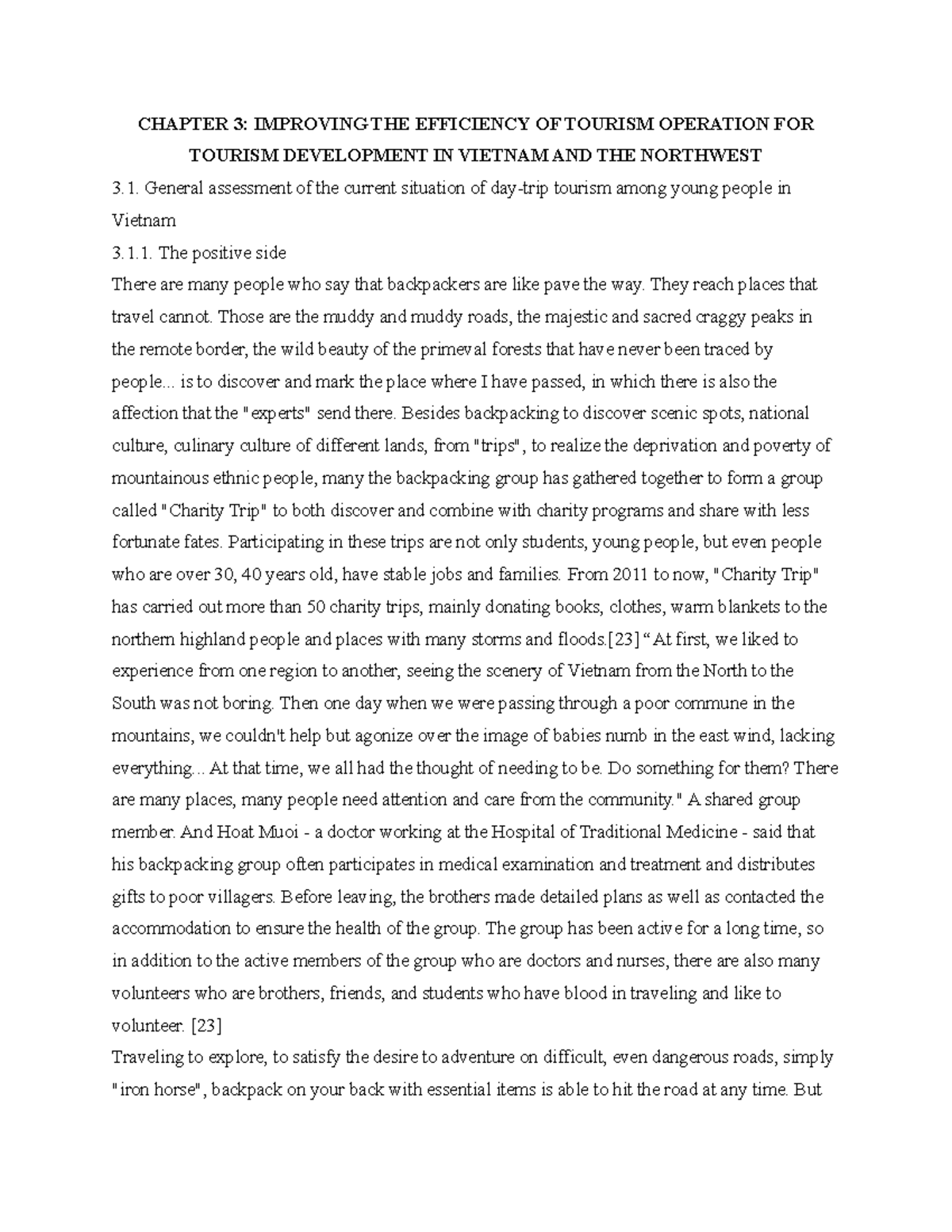 Chapter 3 tourism paper - CHAPTER 3: IMPROVING THE EFFICIENCY OF ...