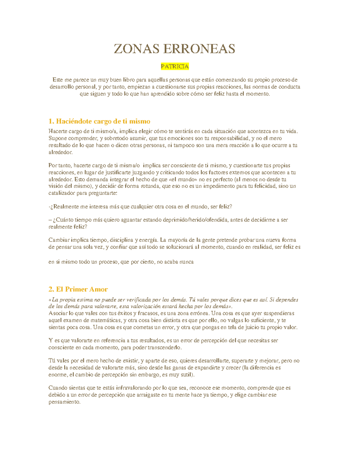 Zonas Erroneas PATY - ZONAS ERRONEAS PATRICIA Este me parece un muy ...
