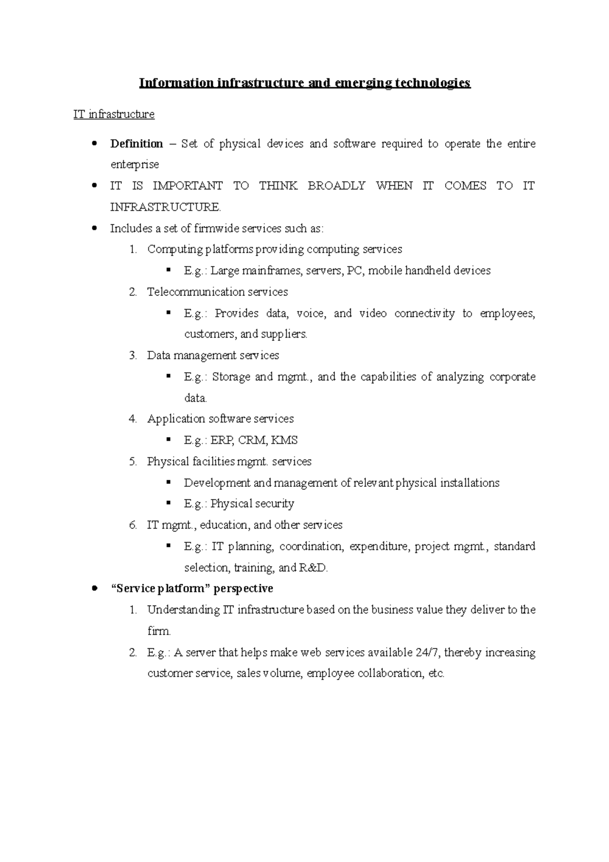 Week 7 - Information infrastructure and emerging technologies ...